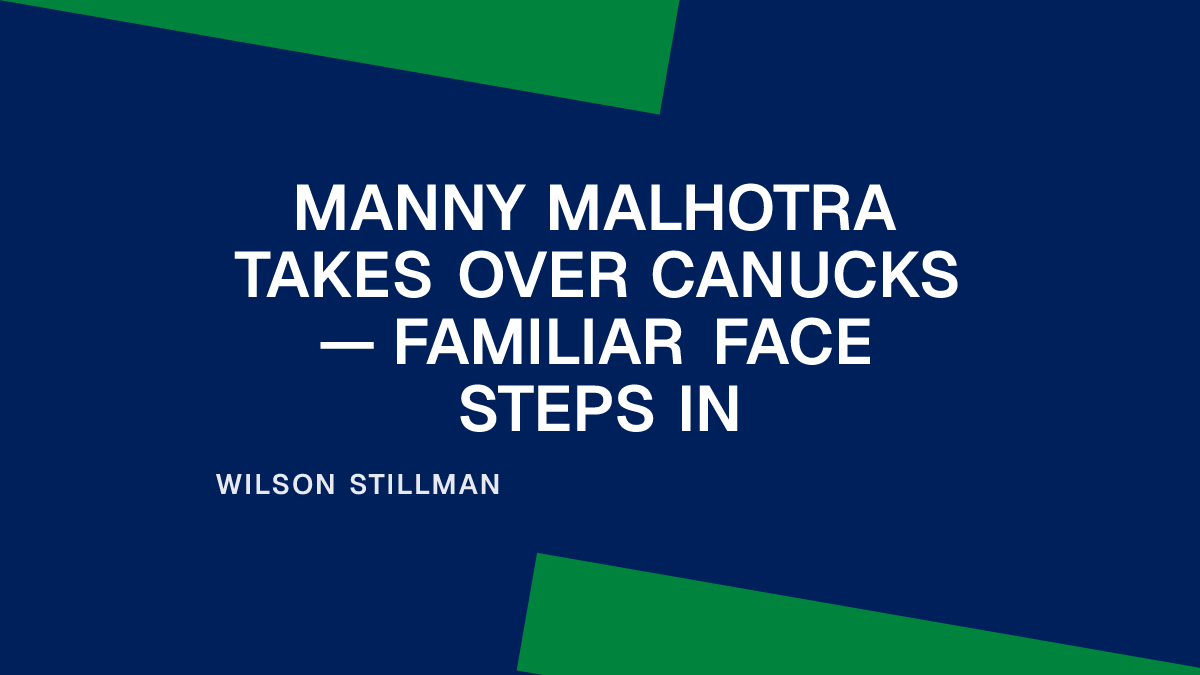 Manny Malhotra Takes Over Canucks — Familiar Face Steps In | Professors ...